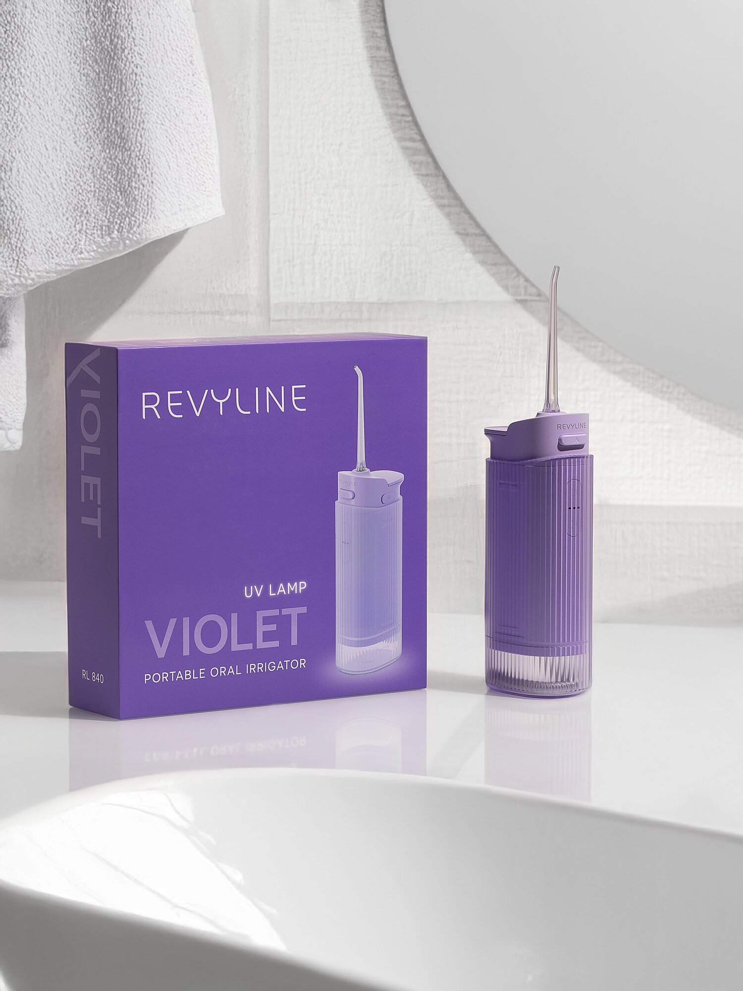 Ирригатор для полости рта Revyline RL 840 UV Lamp, портативный, сиреневый