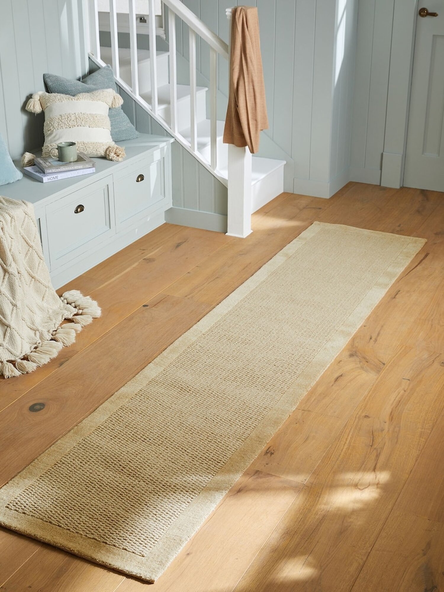 Ковер NEXT Florence Border, 200x66 см, 100% шерсть, цвет бежевый