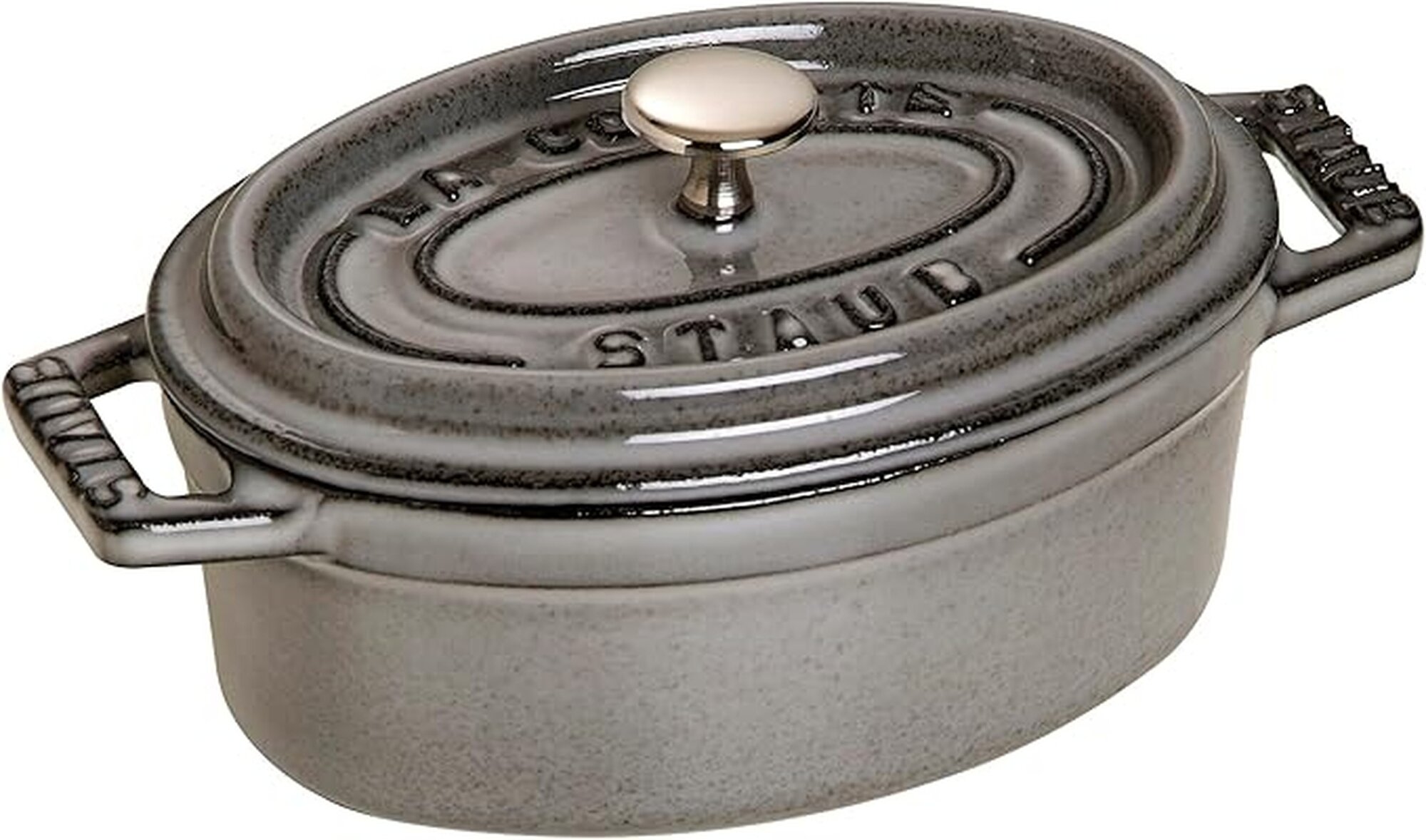 Кокотница с крышкой STAUB Mini Cocotte, чугунная, диаметр 11 см, цвет серый, 1003183