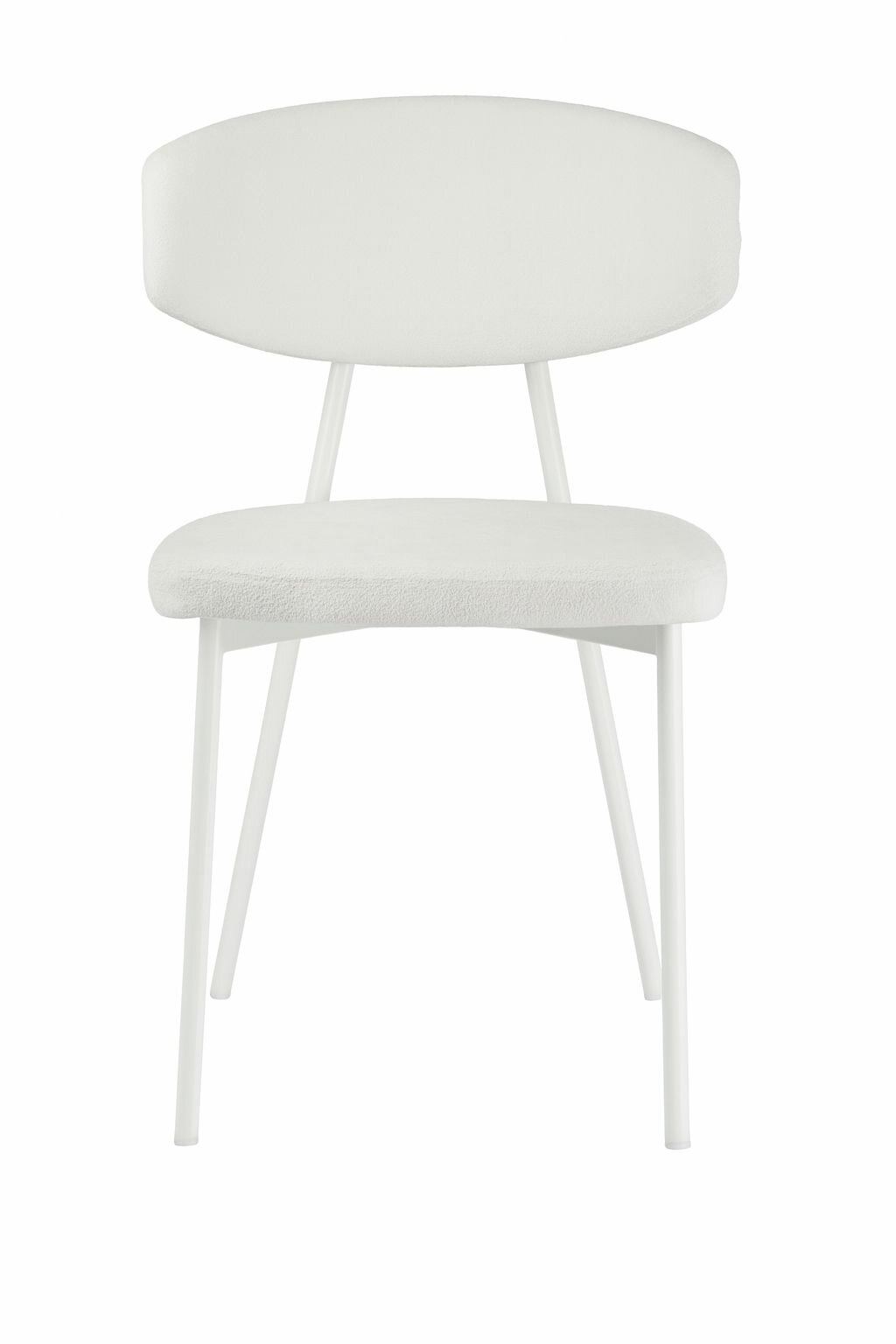 CASTL Стулья для кухни Дрим белый букле MOSS 000 белые ножки, комплект 2шт