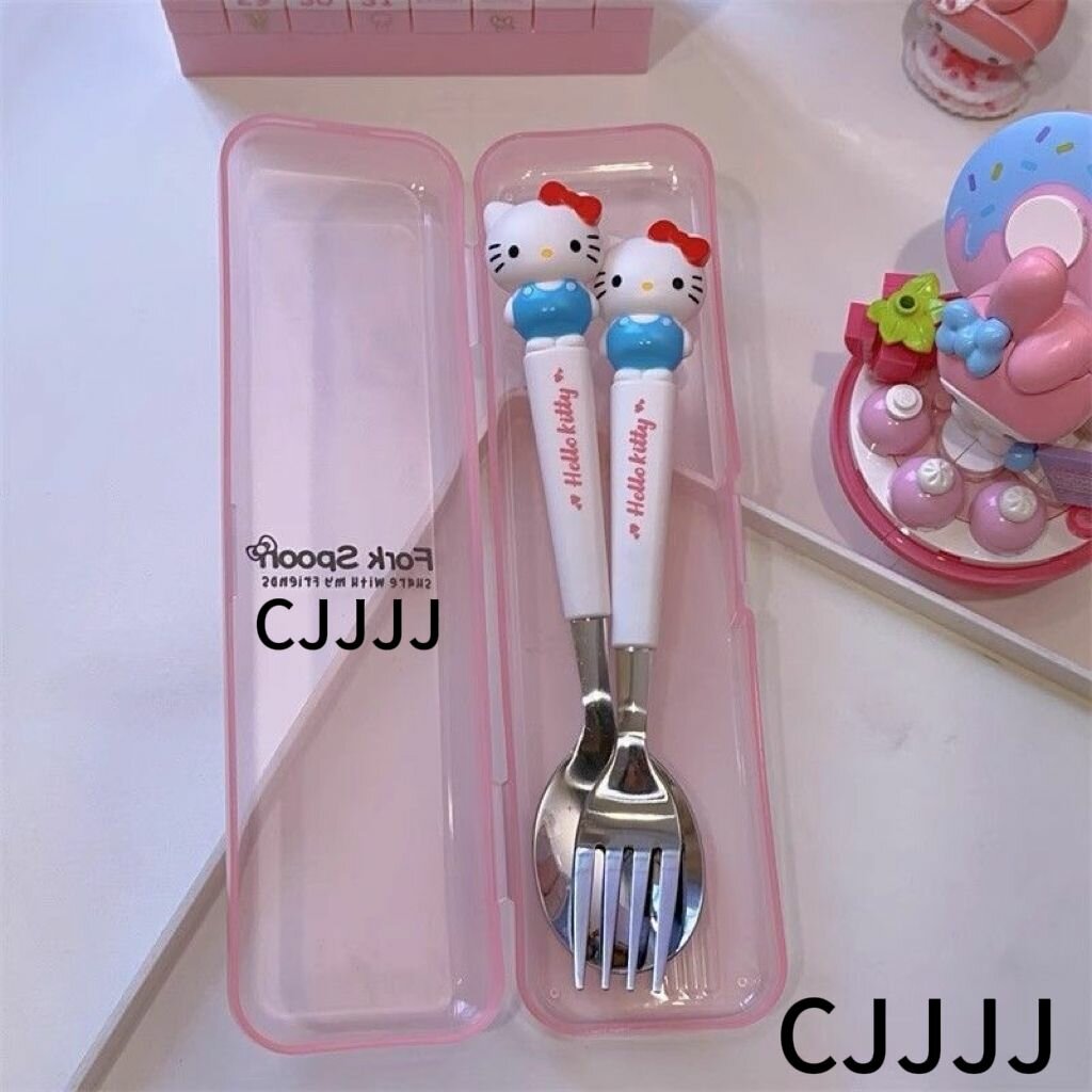 Детская посуда, посуда Sanrio Hello Kitty Melody Kuromi с силиконовой ручкой