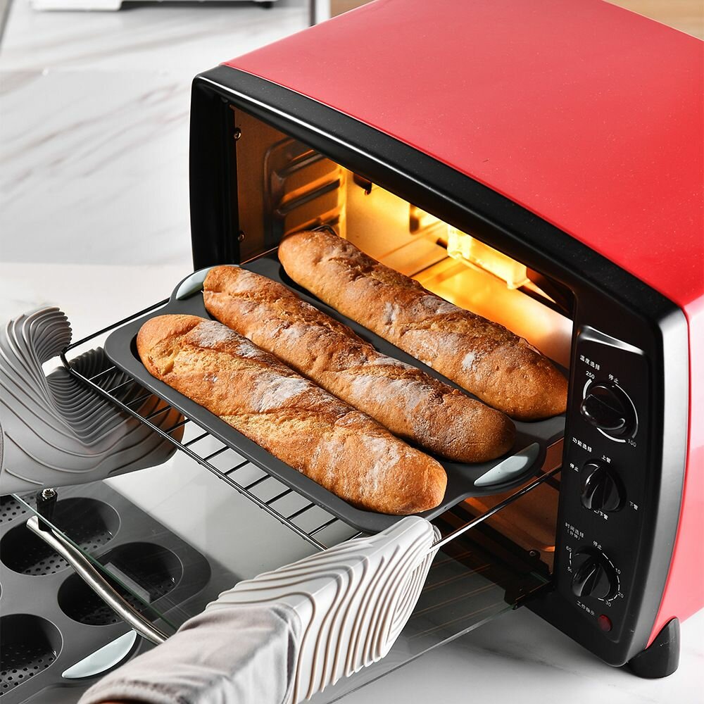 Силиконовая форма для багета, 3-х местная, для хот-догов и булочек, жаропрочная