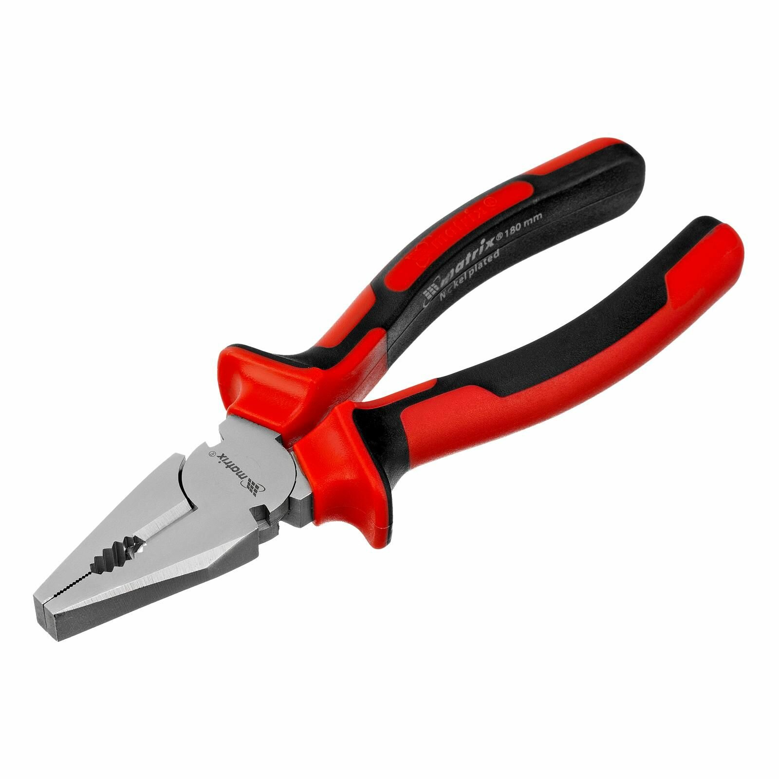 Плоскогубцы MATRIX Nickel, 180 мм, никелированные, двухкомпонентные рукоятки