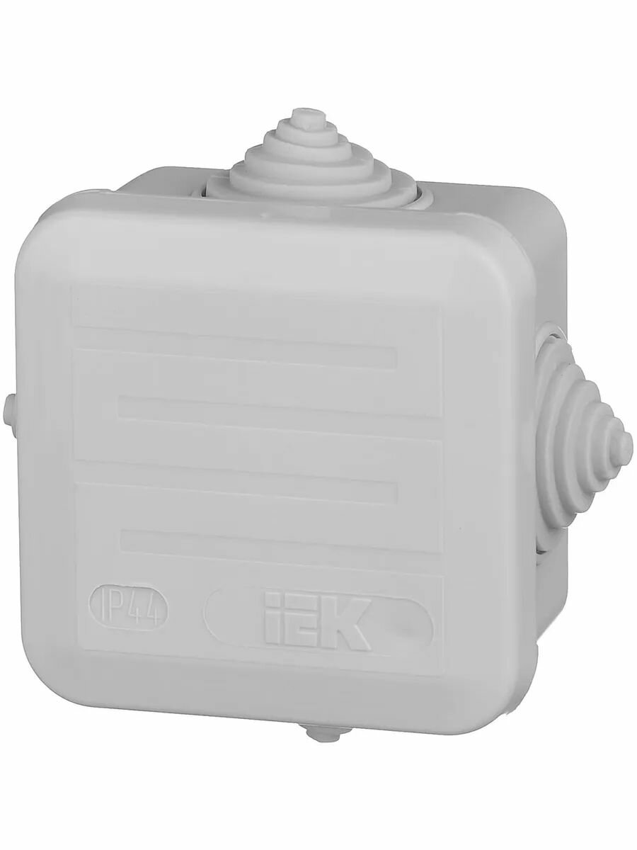Распределительная коробка IEK КМ41236 наружный монтаж 70x70 мм серый RAL 7035