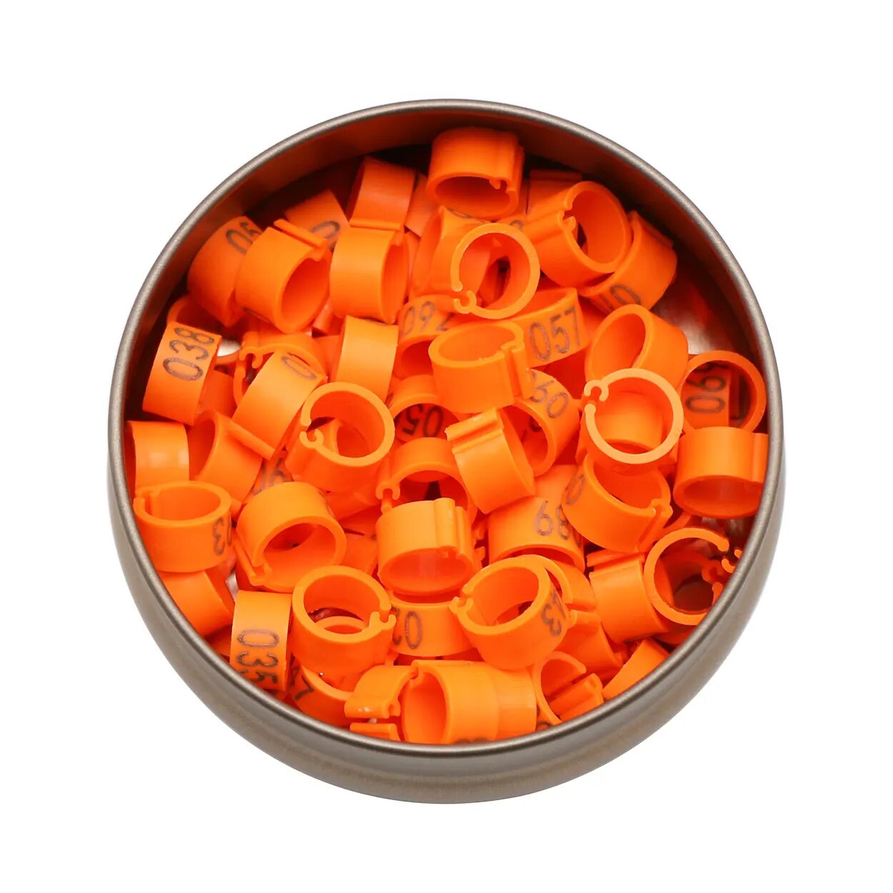 Кольца на лапки для голубей (001-100) Оранжевый, 100 pcs