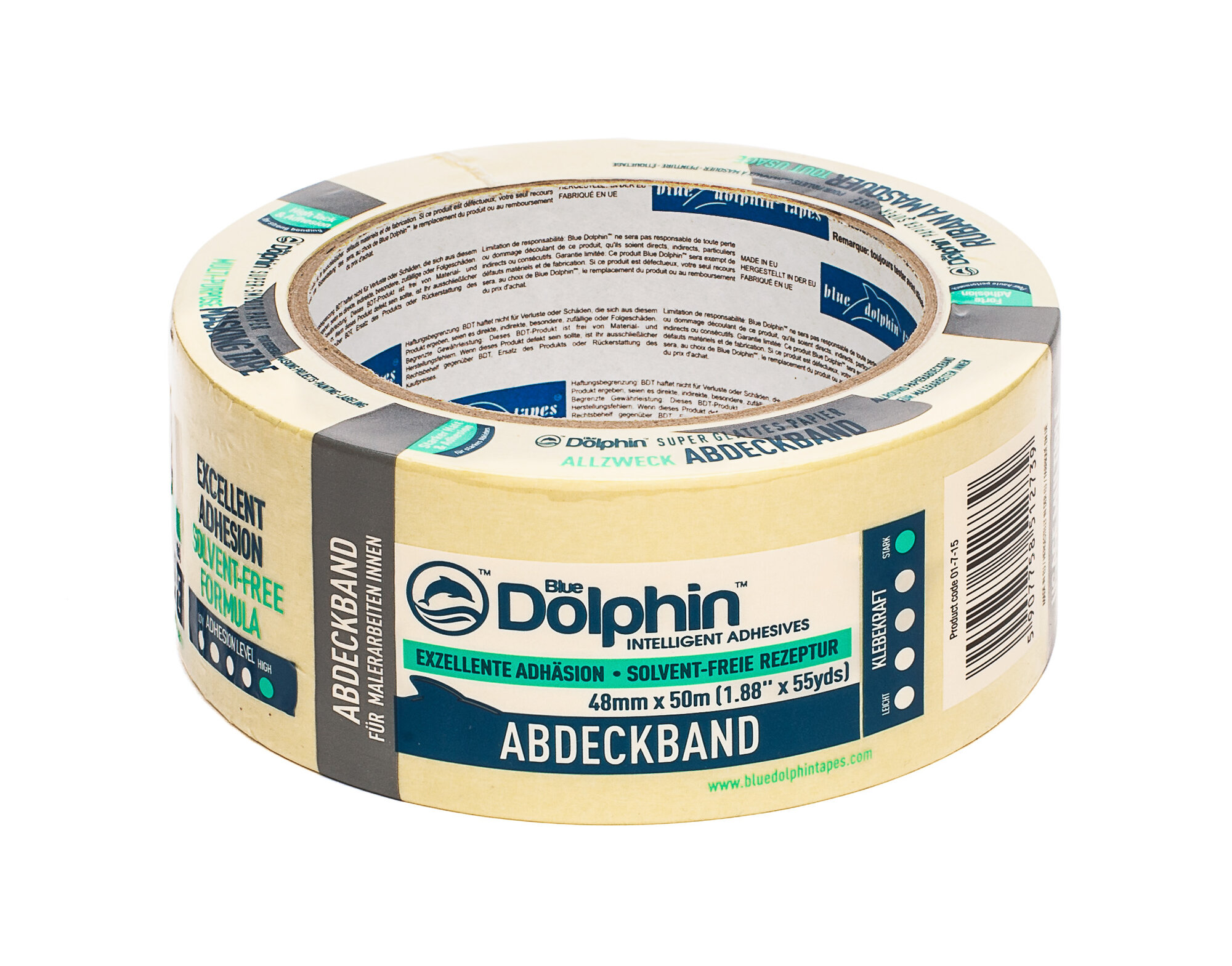 Blue Dolphin Малярная лента Masking Tape, сильная адгезия, ровный край, 48мм х 50м 01-7-15 ST627