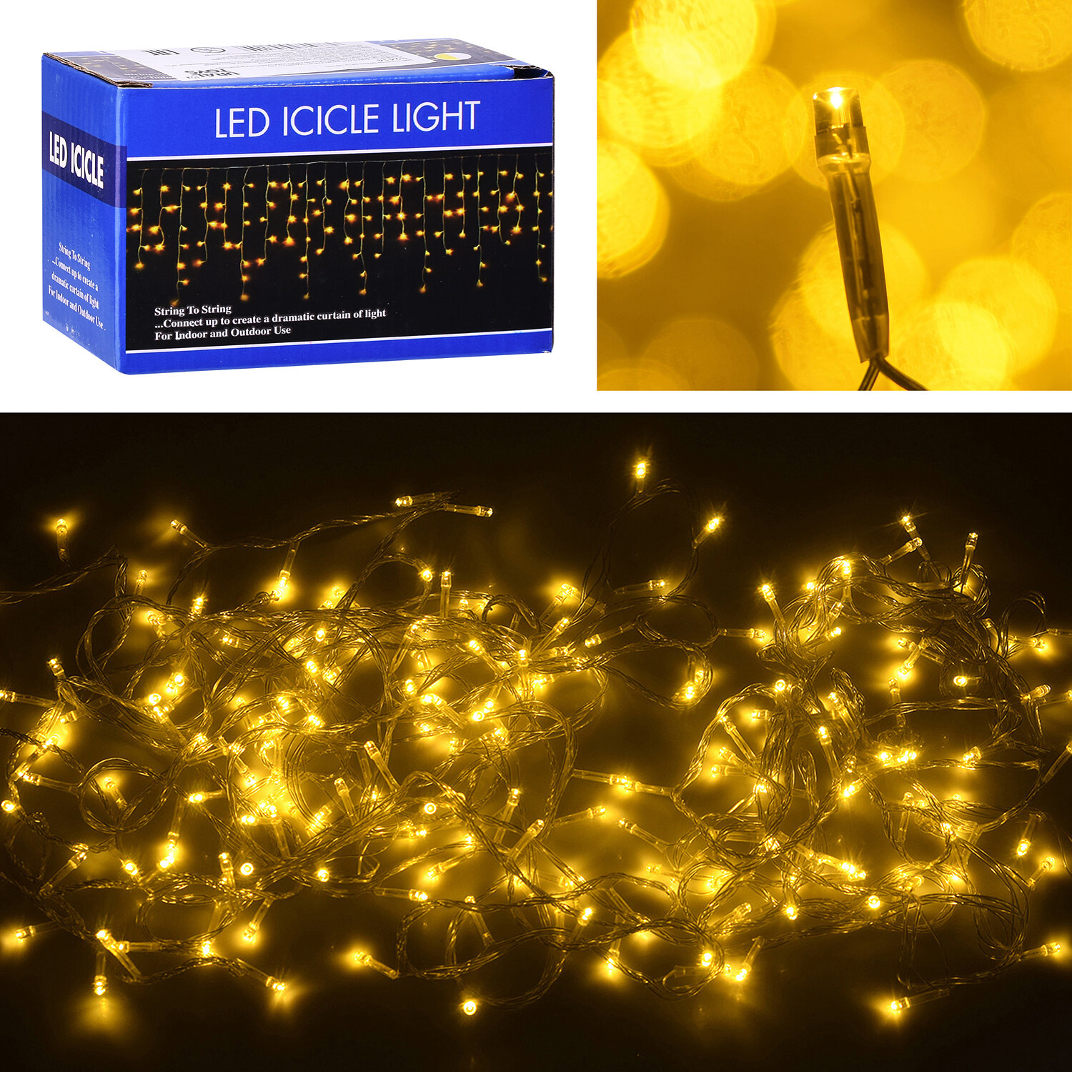 Электрогирлянда-занавес «Световой водопад» | 120 ламп, 4 метра, 8 режимов + разъём