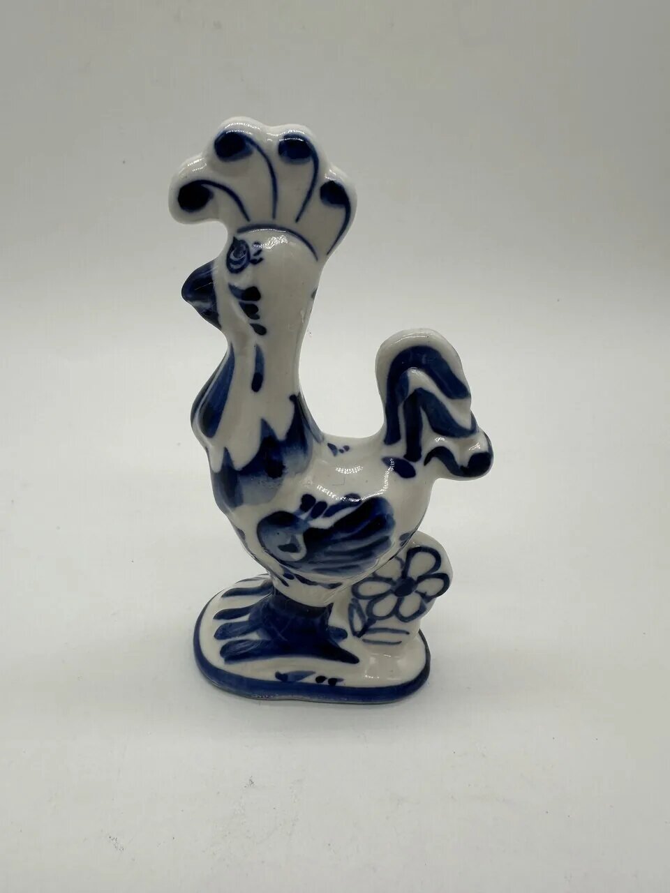 Статуэтка Петушок Гжель Фарфор винтажная Авторская