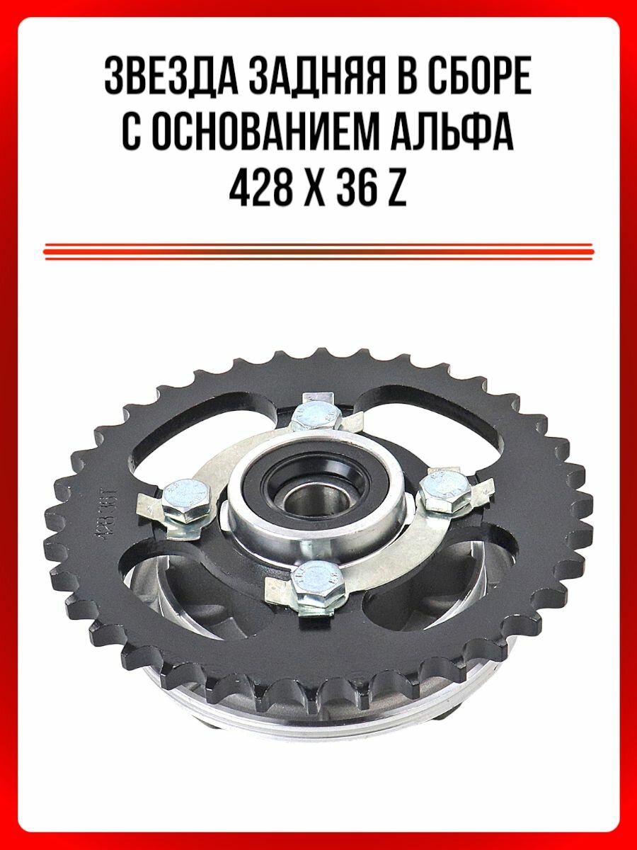 Звезда задняя в сборе с основанием Альфа Z36 (36 зубов)