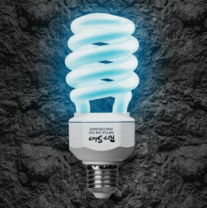 УФ лампа Rep-Shop E27 (компакт) Reptile UVB 10.0, 13w лампочка для террариума: хамелеона, среднеазиатских черепах, бородатых агам, варанов, ящериц и змей