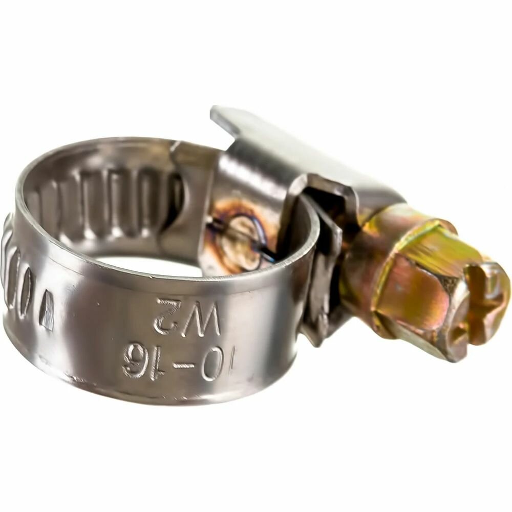 Червячный хомут россна 10х16 мм 5/8" нержавеющая сталь, винт, 5 шт. Р860705 DIY