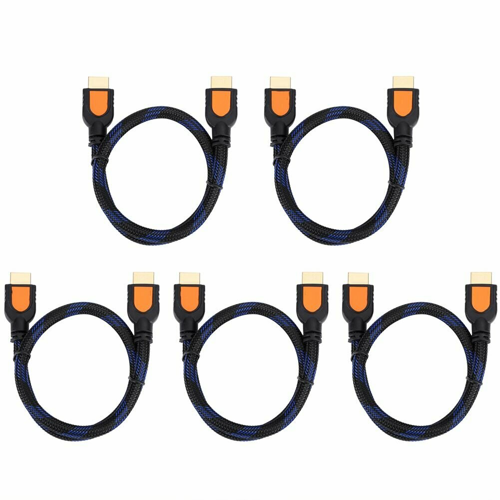 Кабель HDMI-HDMI 2.0, 5 шт, 4K/60Hz, HDR, 0.5м, для ТВ/ПК/PS3