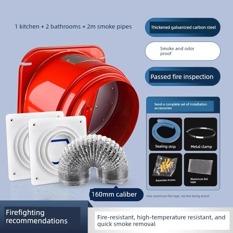 Обратный клапан из углеродистой стали с двумя классическими ванными клапанами и 2-метровой трубой, огнестойкий комплект