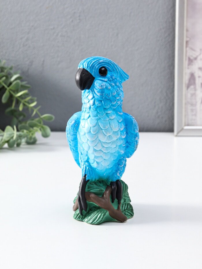 Копилка для денег «Попугай», гипс, синий, 21×8.5×9.5 см