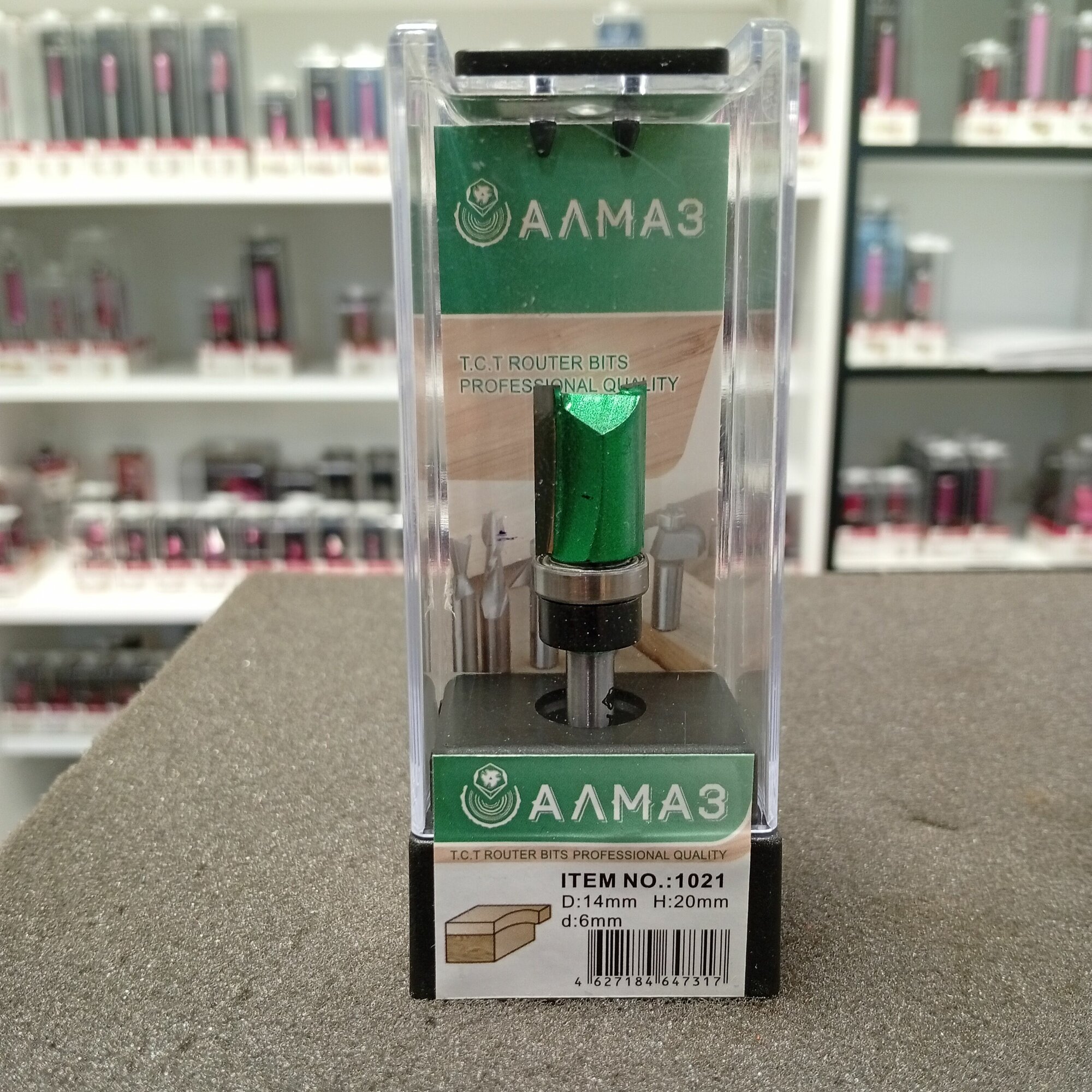 Фреза обгонная с верхним подшипником Алмаз 1021 D:14mm I:20mm d:6mm