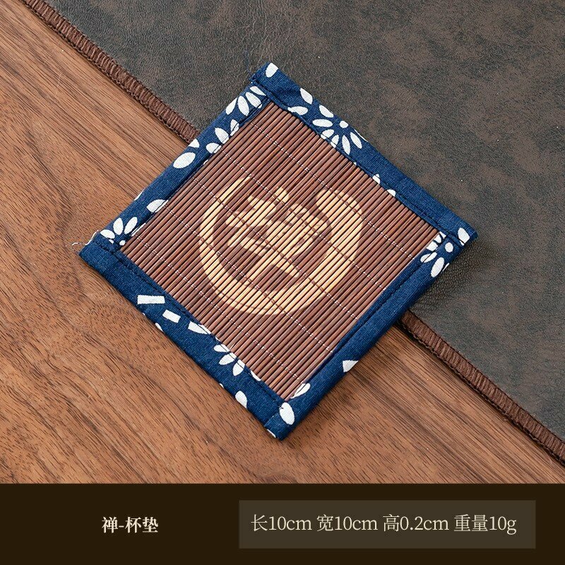 Сине-голубая ткань ручной работы бамбуковые коврики чайные столы утолщенные теплоизоляционные коврики для домашнего