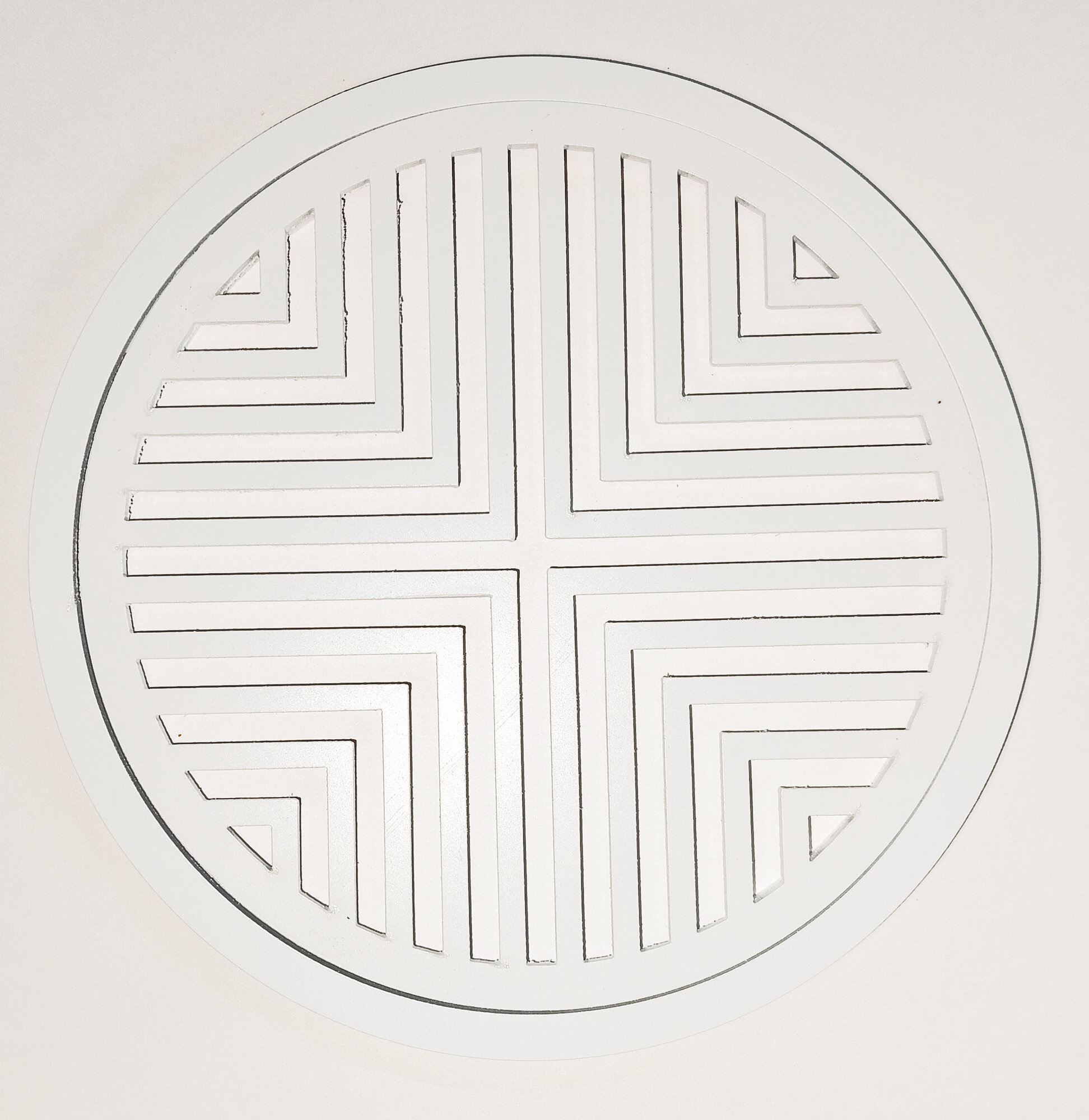 Решетка пластиковая белая (Угол) D125