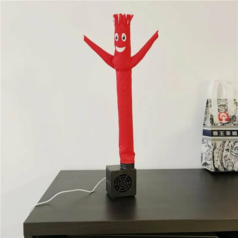 Аэромен настольный для вечеринок USB красный, антистресс аэромен, airman, airdancer, skydancer, воздушный танцор, двигающаяся надувная фигура,