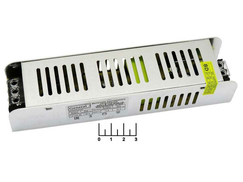 Блок питания 12V 10A 120W GDLI-S-120-IP20-12 Genera (513800)