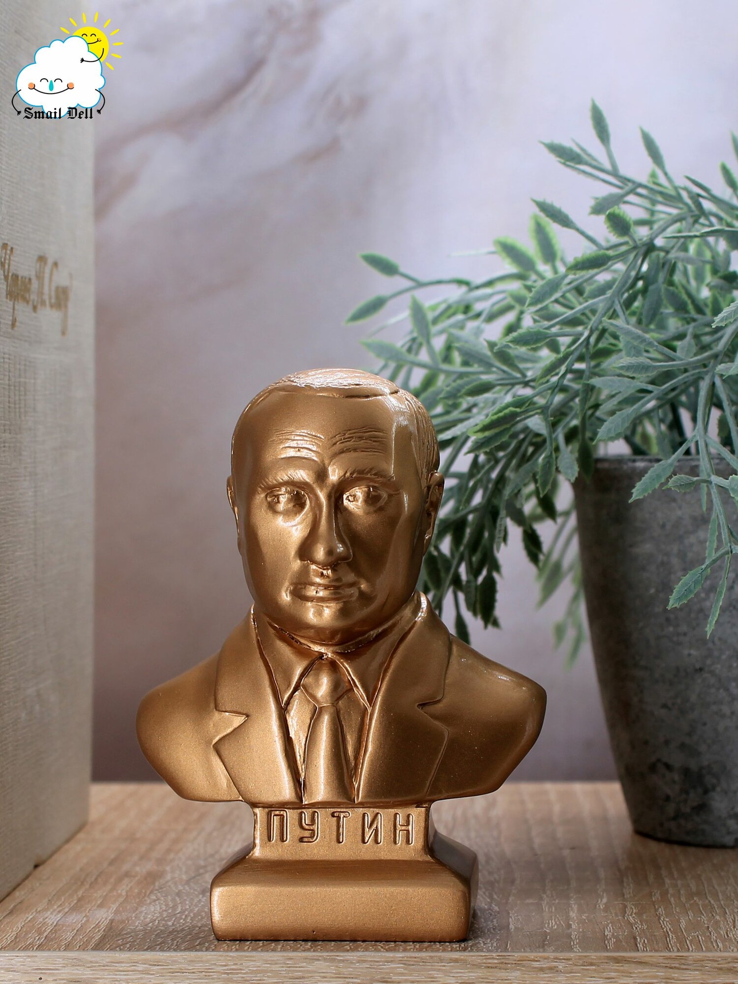 Статуэтка бюст Путин В. В, 10,5 см , гипс, цвет темная бронза
