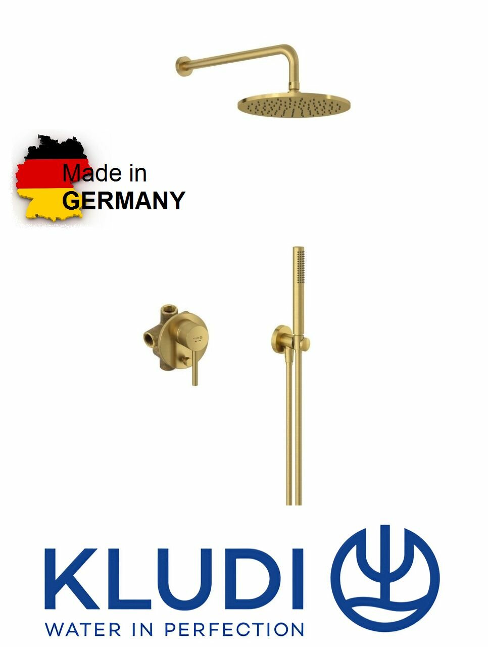 Душевая система с тропическим душем Kludi Bozz 38736N076