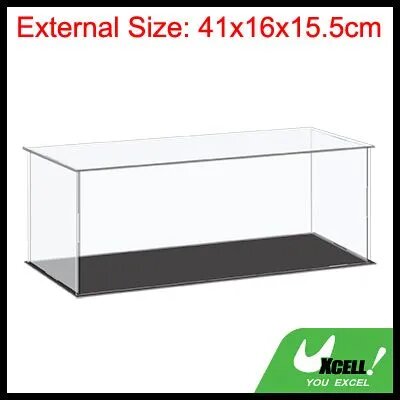 Прозрачный акриловый бокс для коллекций, 41x16x15.5 см, защита от пыли, для поделок и коллекций