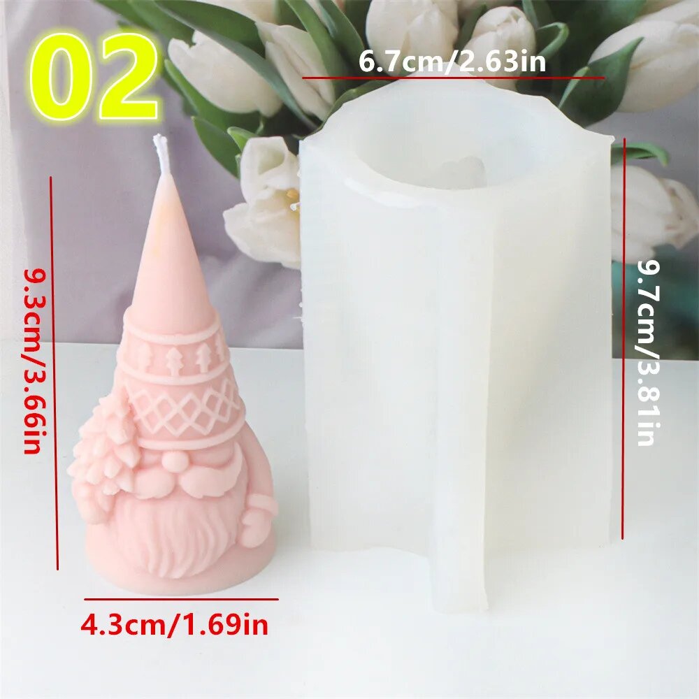 Силиконовая форма для свечей Дед Мороз, Mould 02