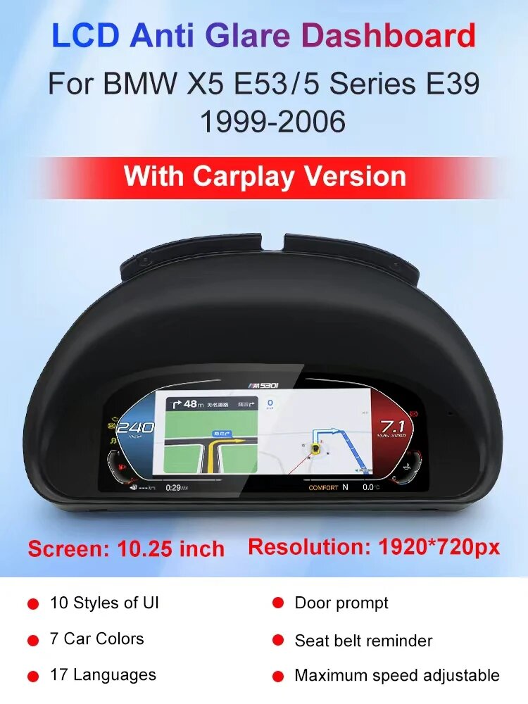 : Цифровая приборная панель STWEI с ЖК-дисплеем для BMW 5 серии E38 E39, X5 E53 — панель приборов, кокпит, по цене производителя