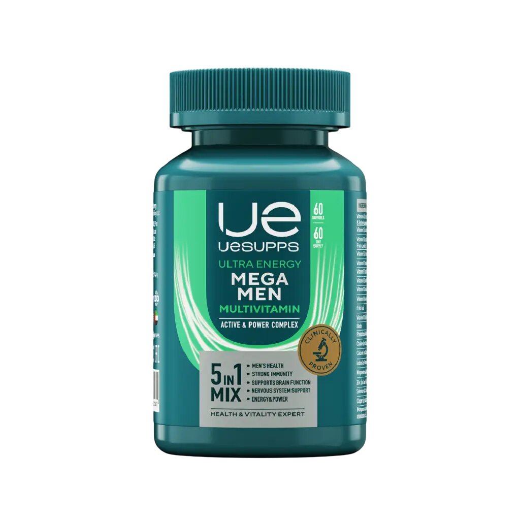Уесаппс Ультра Энерджи Мега Мен Мультивитамин/UESUPPS Ultra Energy Mega Men Multivitamin капсулы массой 1930 мг 60 шт