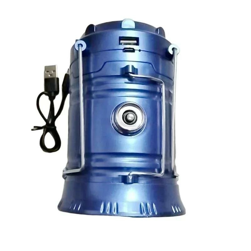 5800 солнечный раздвижной фонарь наружный кемпингovyй свет type-c зарядка USB палаточный свет портативный свет кемпингovyй свет (5800 синий)