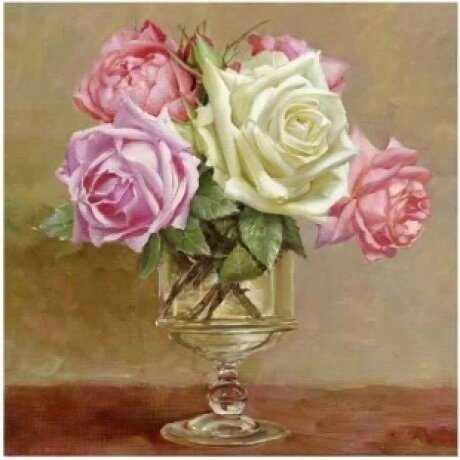 Алмазная мозаика Molly "В старинной вазочке" Бузин (30х30) 26 цветов KM0702