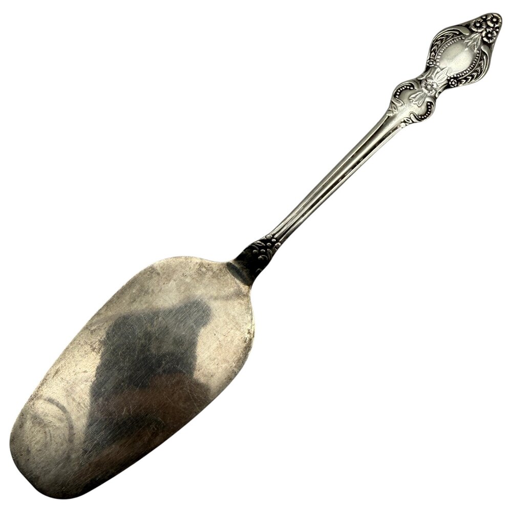 Лопатка для торта "Уральская роза", 23 см, мельхиор, 1983-1991 гг, РМЗ, Реж, СССР