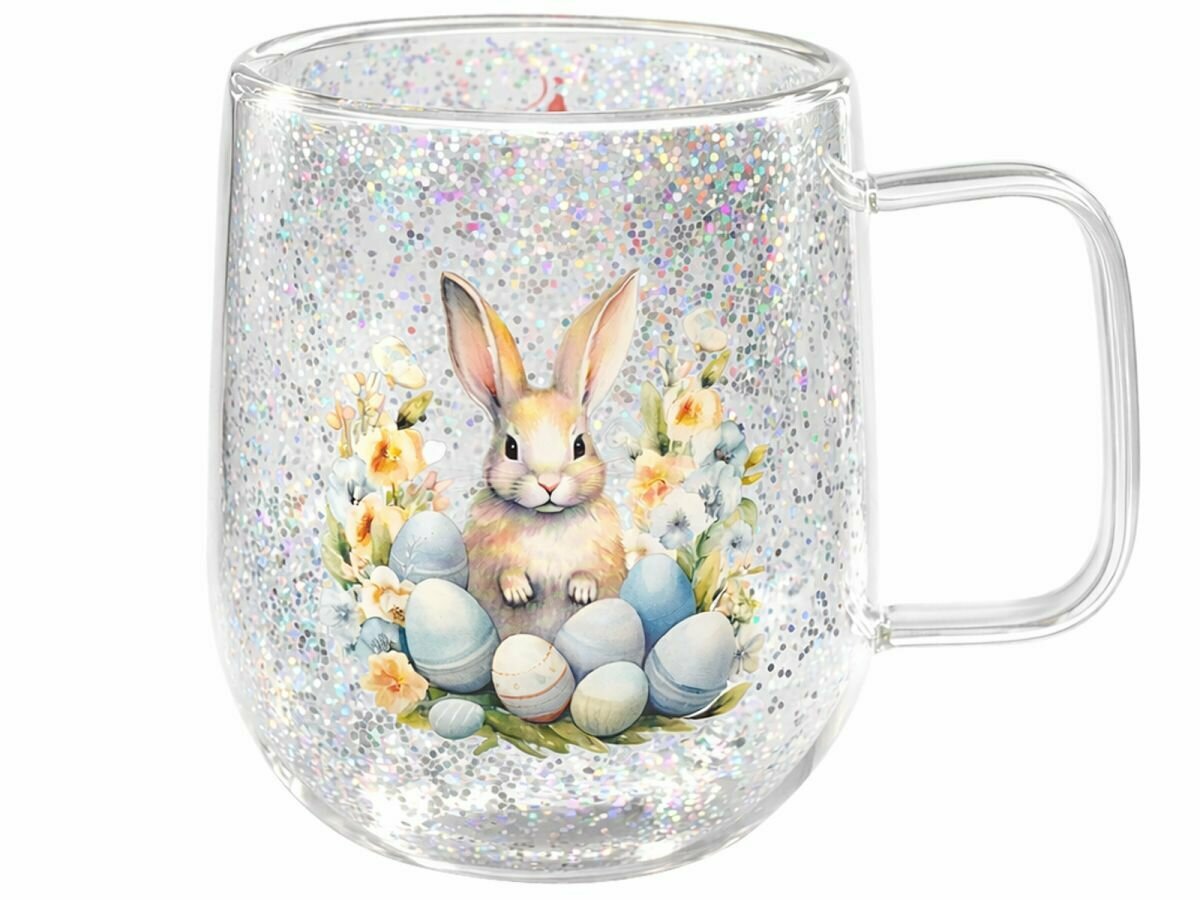Кружка с двойными стенками стеклянная PERFECTO LINEA Easter-1 380 мл (30-380263)