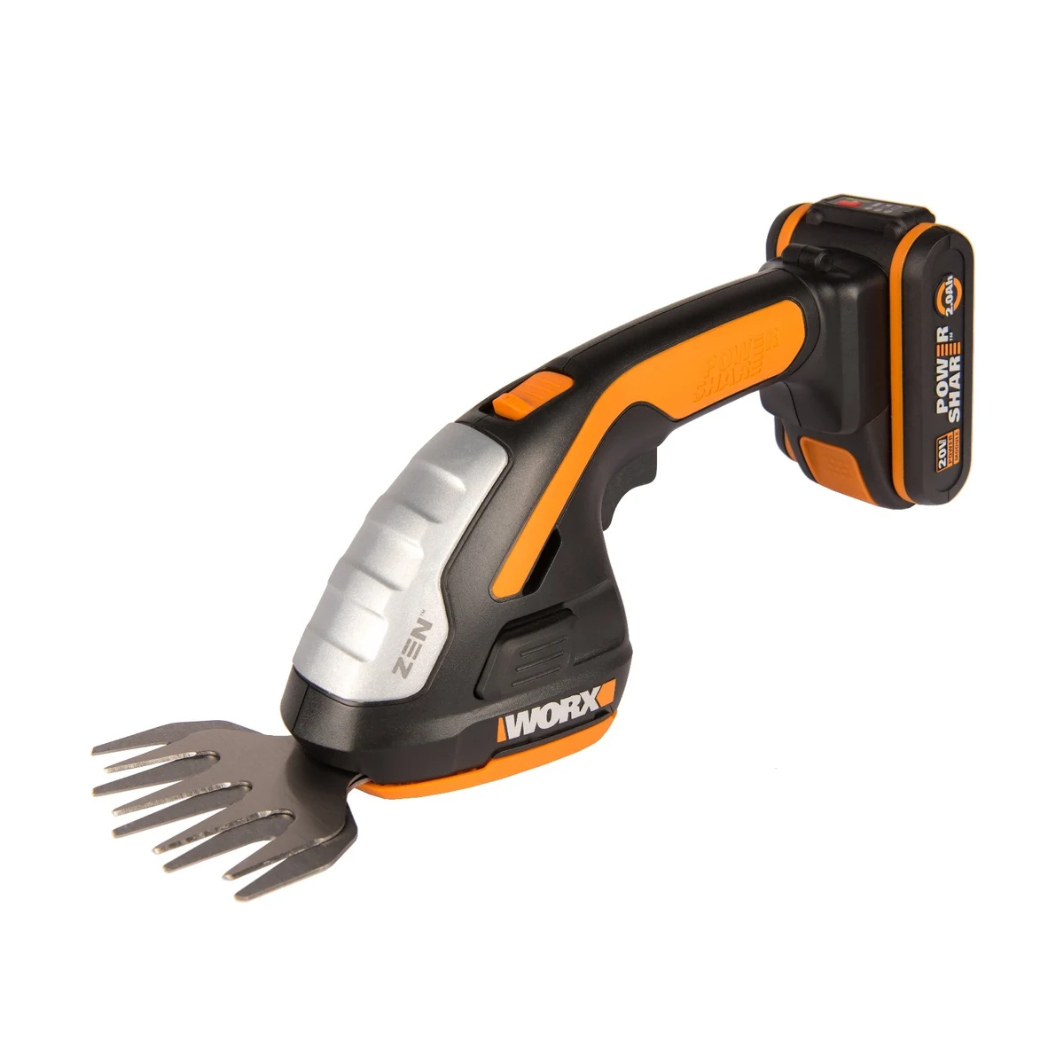 Ножницы садовые Worx WG801E.5, АКБ 1x2 А*ч и ЗУ, черный/оранжевый