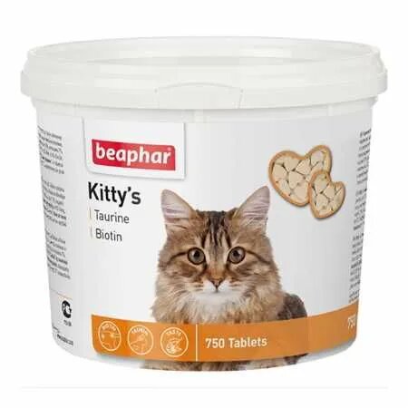 Кормовая добавка Витамины для кошек Kittys+Taurine-Biotine, 750таб. 12597 СГ19.11.2027