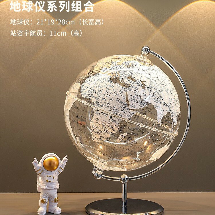 Прозрачный декоративный глобус, роскошный элемент декора для гостиной, тумбы под телевизор, офиса, украшение для рабочего стола в стиле космонавта, подарок на день рождения.