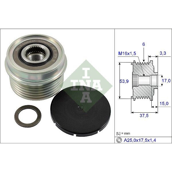 Шкив генератора для автомобиля, INA 535 0223 10 (1 шт.)