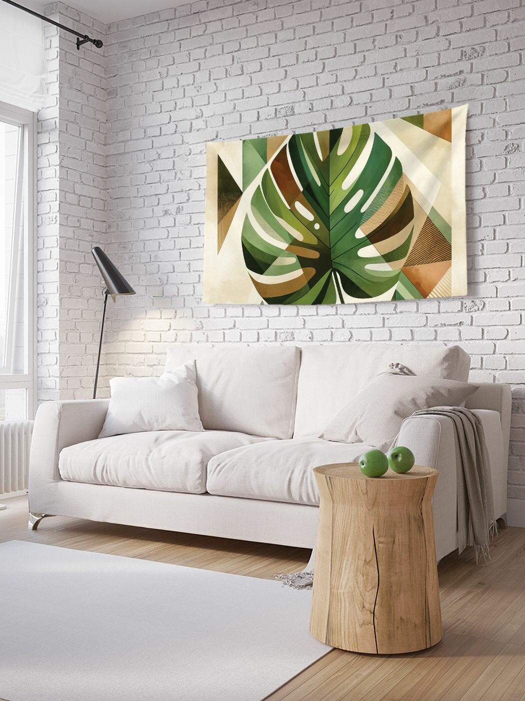 Фотопанно на стену тканевый горизонтальный "Лист папоротника", 150х200 см, JoyArty