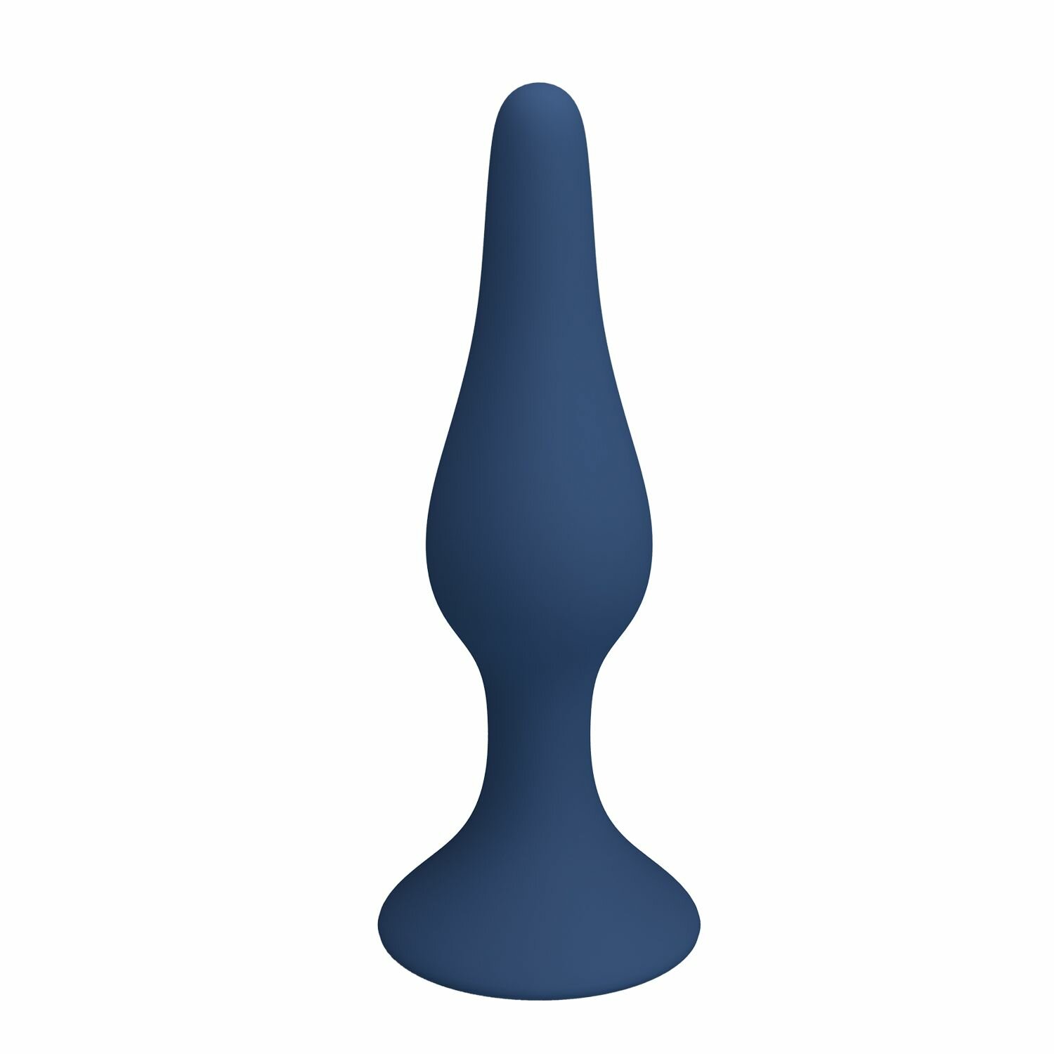 Анальная пробка Baile "slim anal plug l" 12,4 см, силикон, синий, 3,2 см