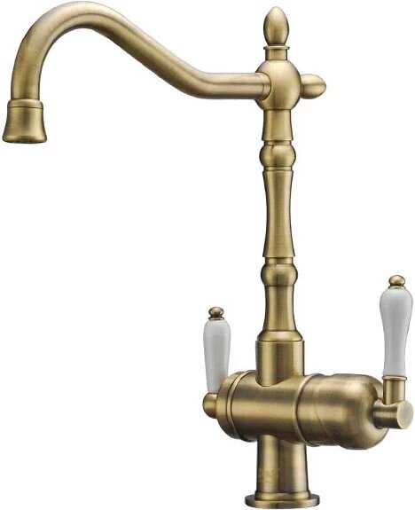 Смеситель для кухни Zorg ZR 326 YF BR с подключением к фильтру, бронза