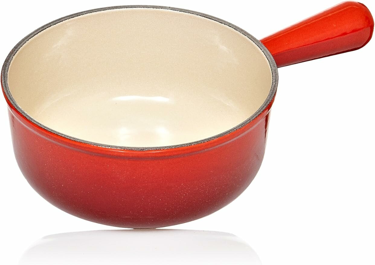 Чугунная эмалированная кастрюля для фондю Le Creuset 18 см, 1,4 л, красная, вишневая, 20007180602450