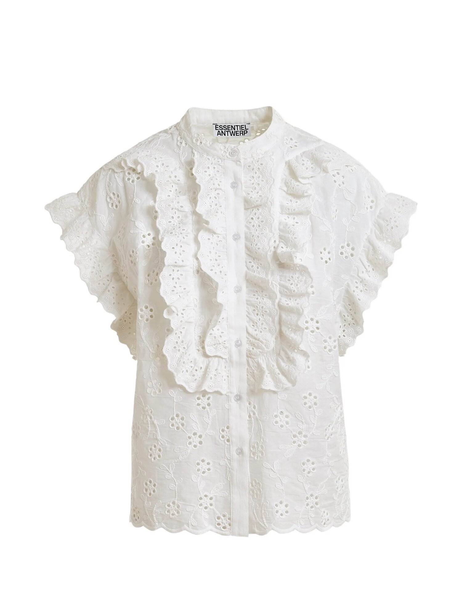 Рубашка Broderie-anglaise ruffled-detail shirt