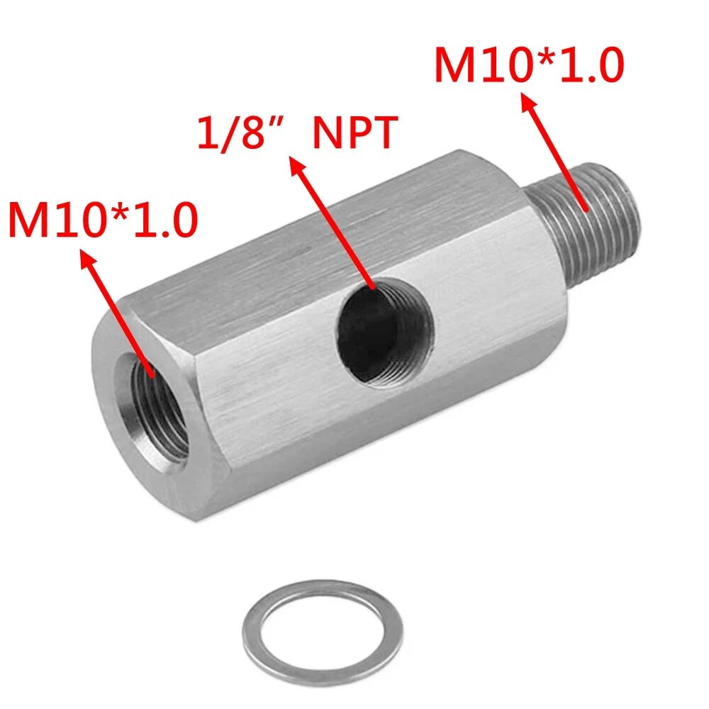 Адаптер датчика давления из нержавеющей стали 1/8" NPT M10*1.0, Color: D Style
