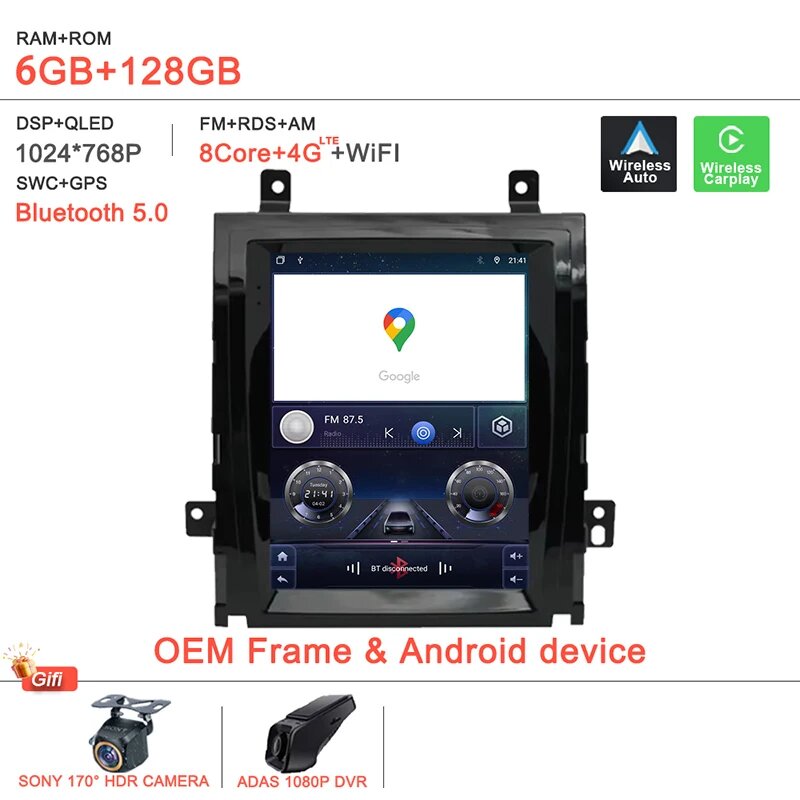 Android 14 для Cadillac Escalade 2007-2013, 9.7" QLED, 6GB+128GB, Carplay, GPS