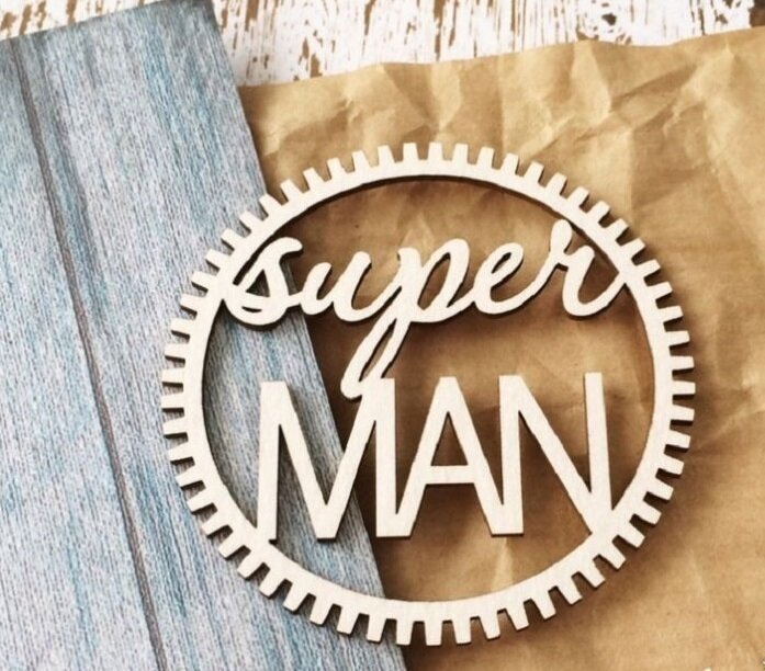 Чипборд LM-M47 Надпись Super Man
