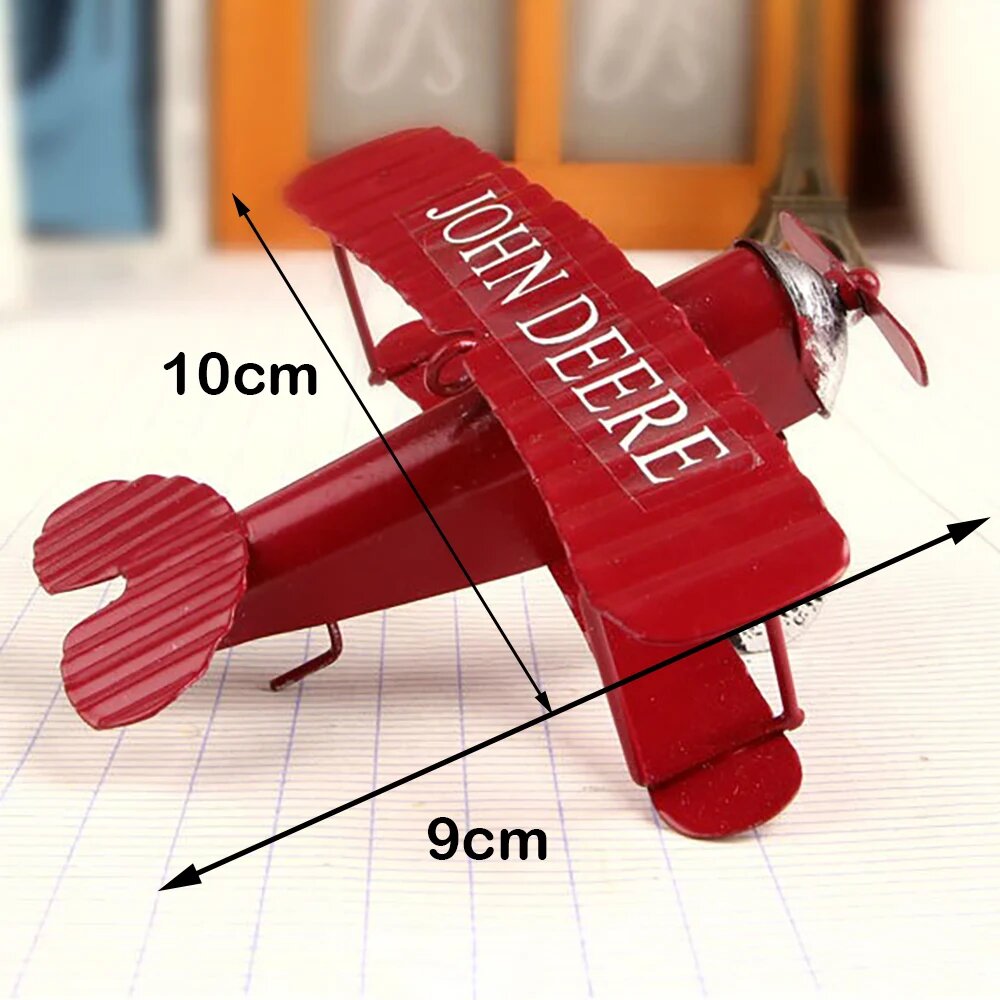 Металлический винтажный самолет parehope Красный, red -small