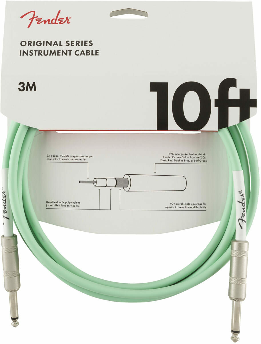 Кабель инструментальный Fender Original 3m Surf Green