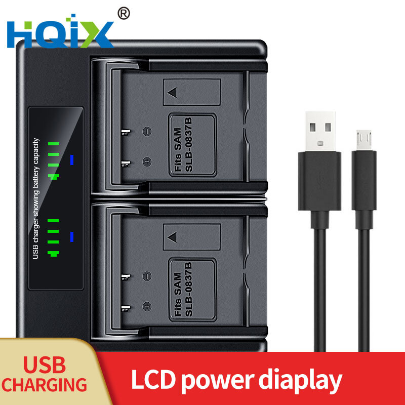 HQIX для Samsung L70 L70B L301 L83T L201NV8 NV10 NV15 NV20 камера SLB-0837B Аккумулятор Двойное зарядное устройство