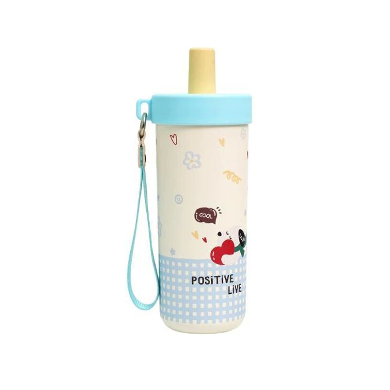 Термос-бутылка MINISO Play Series 304 в форме пули с ручкой, маленькая, для молока, для рабочего стола Термос-стакан Go