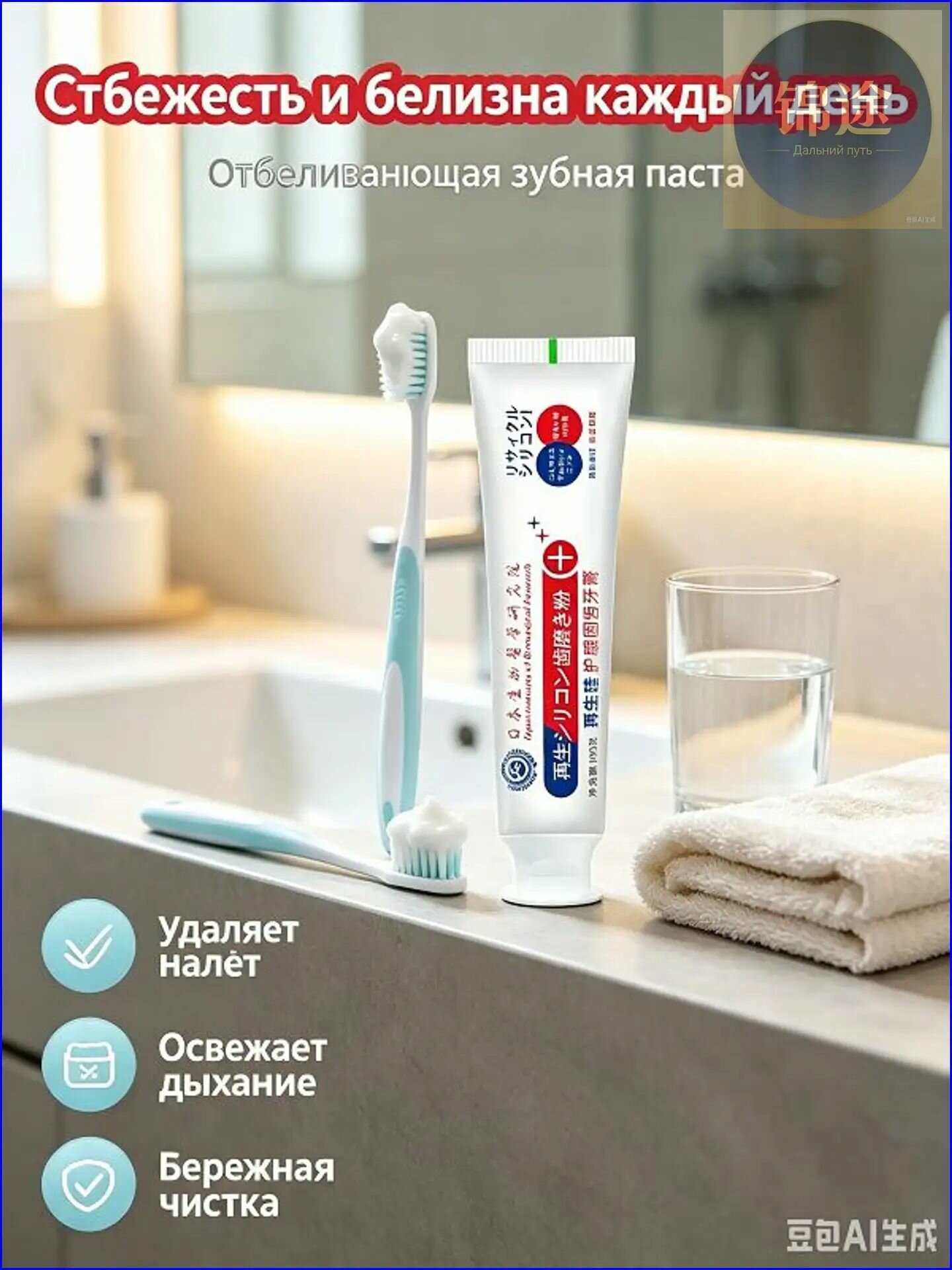 Качественная китайская зубная паста, отбеливание, уход за эмалью 100г